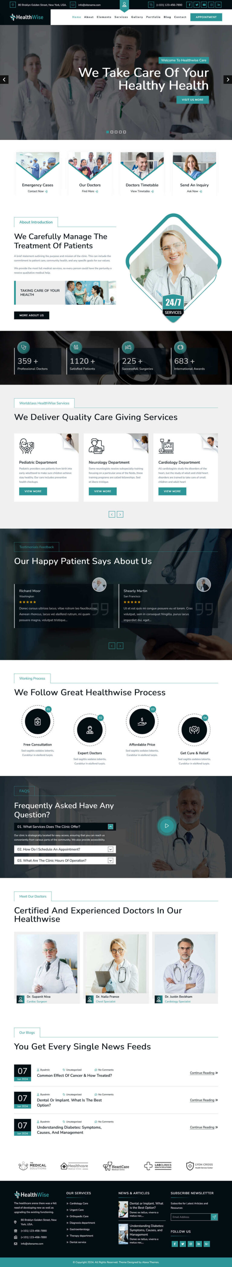 Healthwise theme designed for health-related websites